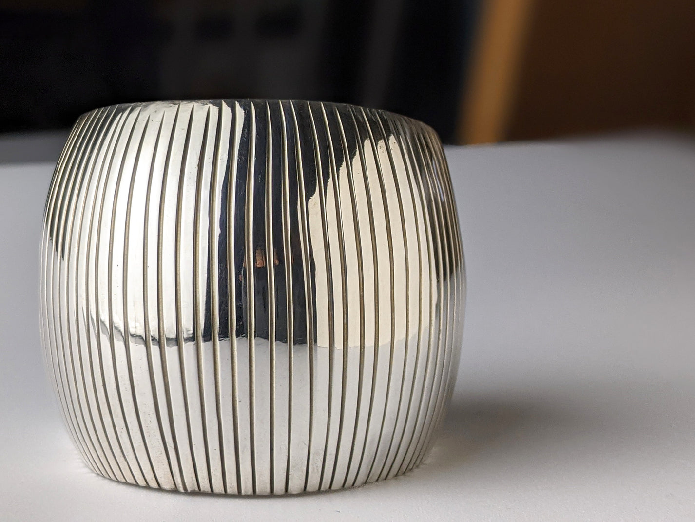 Wide Rounded Cuff lines- Silver – Inti Crafts